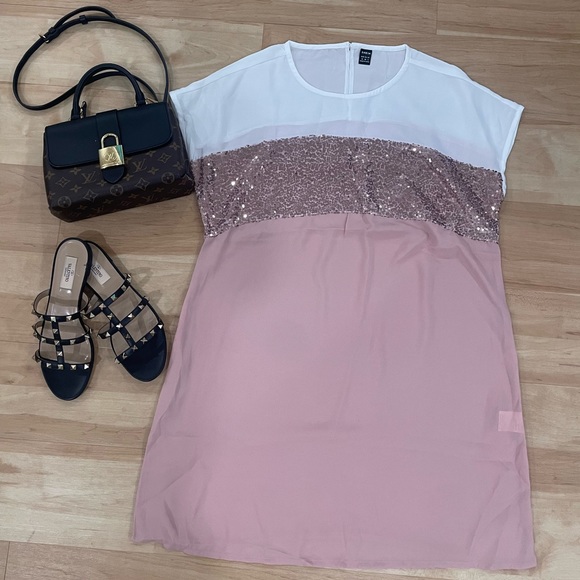 SHIEN | Dresses | Nwt Shien Dress In Pink With Shimmer Large | Poshmark